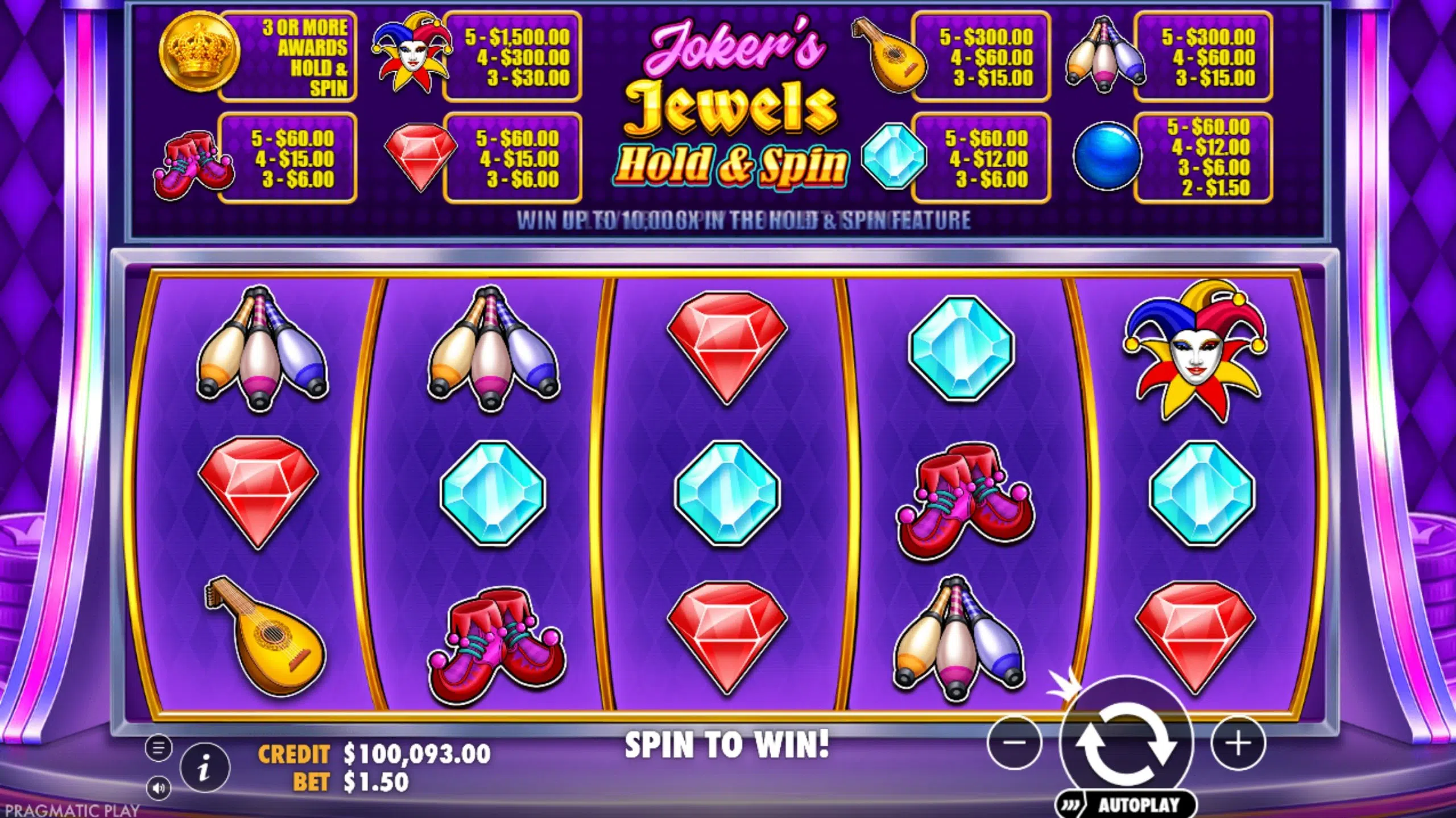 Joker's Jewels Hold & Spin Demo & Review (Pragmatic Play)